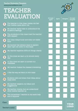 Customizable Teacher Evaluation Examples Online