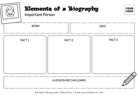 Free Editable Biography Templates