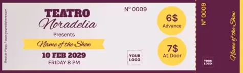 Free ticket templates to edit online