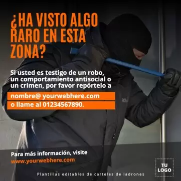 Crea carteles de No Robar con plantillas editables