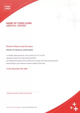 Printable Doctor's Note Templates for Work Absence