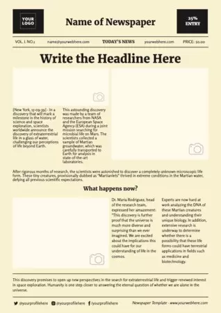 Editable Newspaper Templates for Free