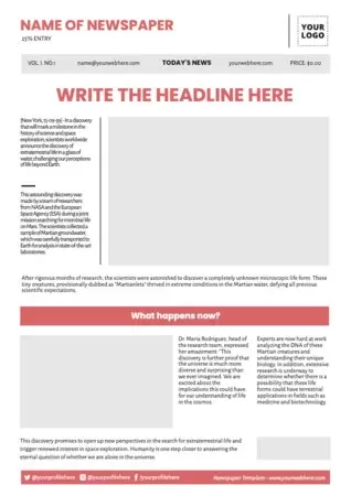 Editable Newspaper Templates for Free