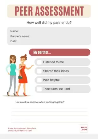 Editable Student Self Assessment Templates