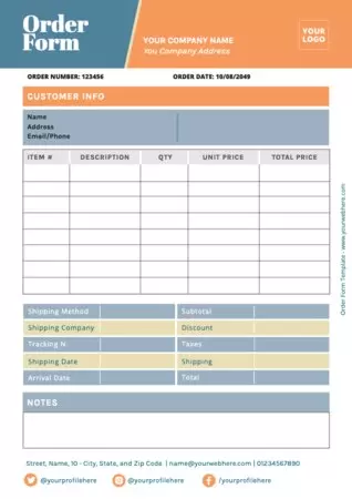 Printable Order Form Templates