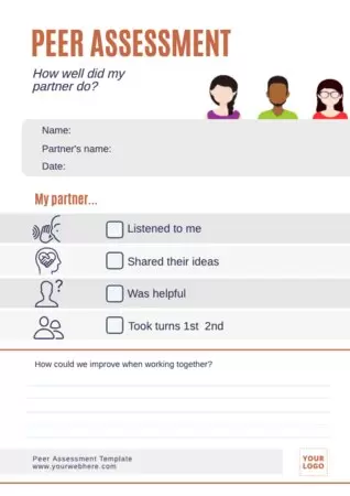 Editable Student Self Assessment Templates