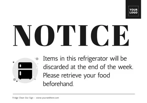 Free Fridge Clean Out Sign Templates