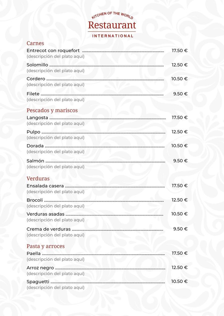 Menus De Restaurantes Mexicanos En Espanol - Asesores