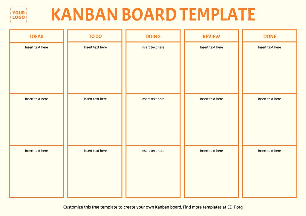 Kanban Board Printable Kanban Board Printable