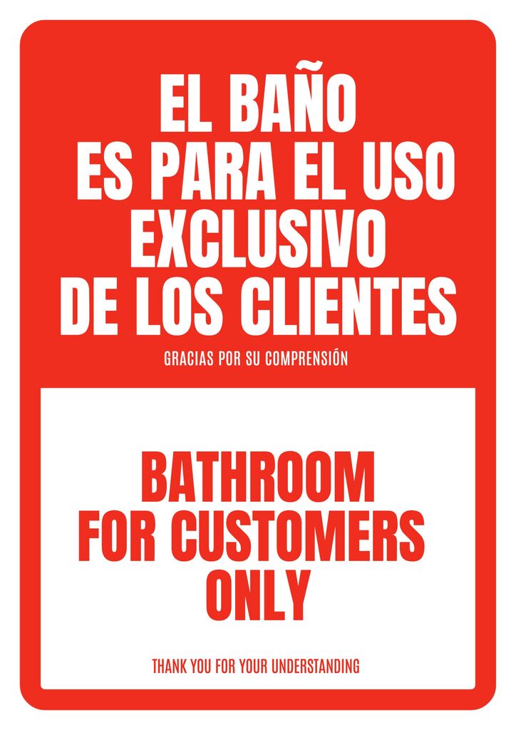 Carteles de baño exclusivo para clientes para imprimir