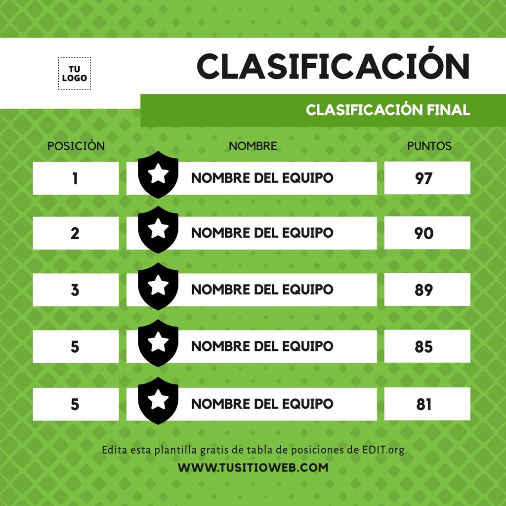 Plantillas Para Rankings Y Tablas Clasificatorias Gratis Plantillas Para Rankings Y Tablas Clasificatorias Gratis