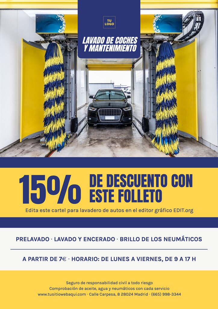 Plantillas de diseños para empresas de lavado de autos