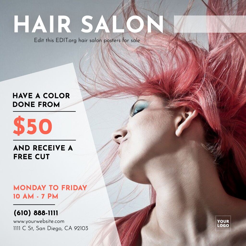 Custom barbershop and hair salon poster designs