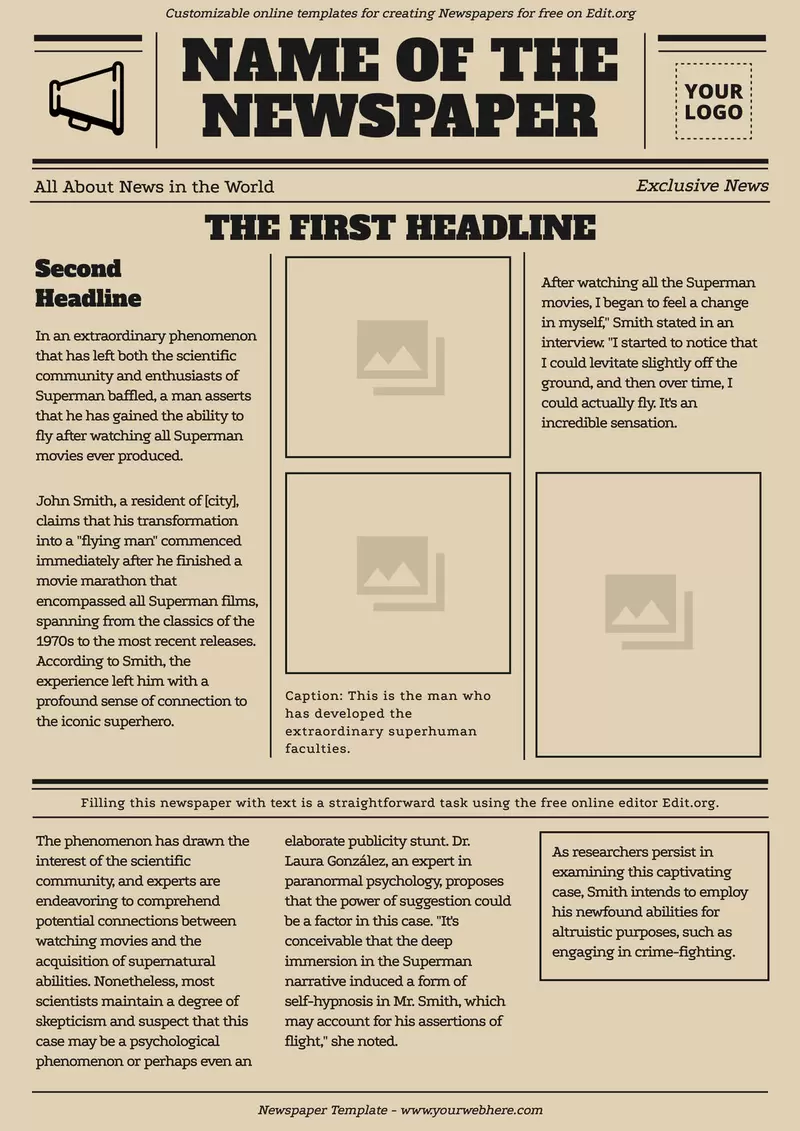 Editable Newspaper Templates For Free