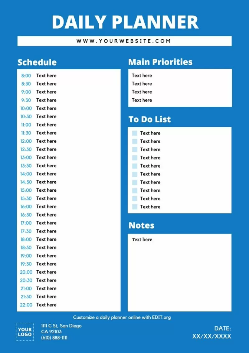 Daily Planners To Customize Online