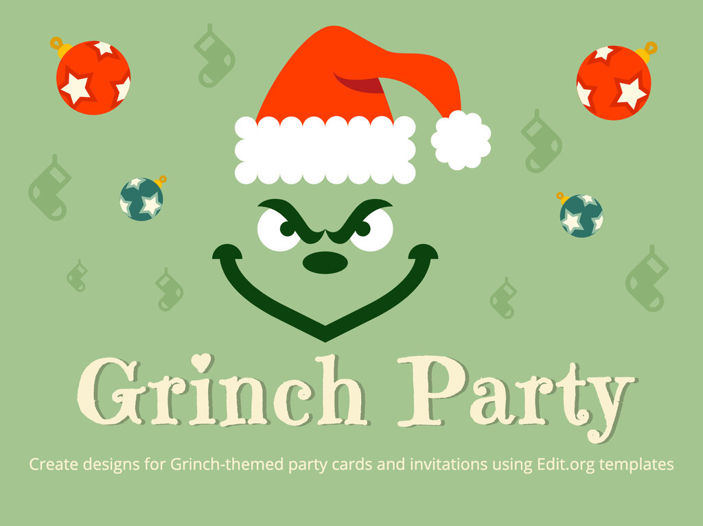 Editable Grinch Party Invitation Templates