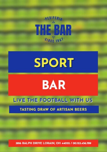 Posters to promote sport games in a bar