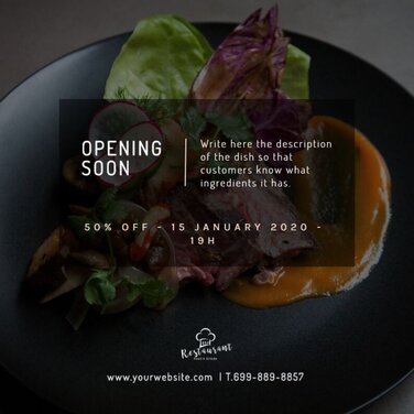 Online designs to promote the grand opening of a business