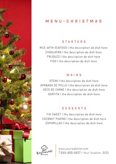 Modèles de menus pour le réveillon de Noël et du Nouvel An