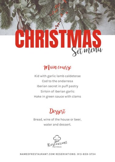 Modelos de menu para o Natal e Réveillon