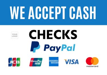 Custom payment sign templates to print