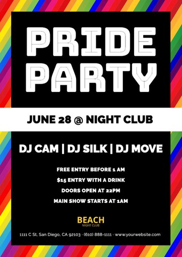 Pride Day poster and flyer templates