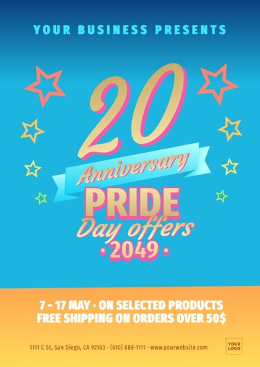 Pride Day poster and flyer templates