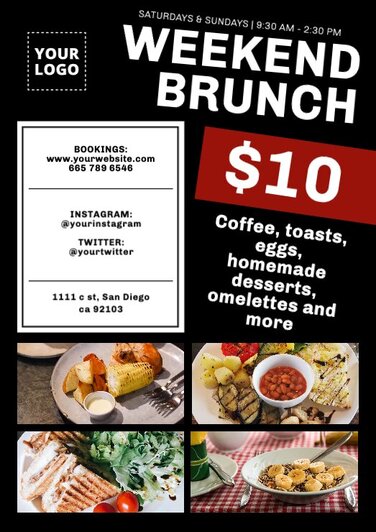 Editable Breakfast and Brunch Menu Templates