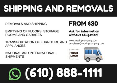 Editable Templates for Transportation and Moving Companies' Ads