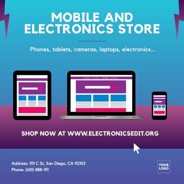 Electronic Shop Advertisement Poster Templates