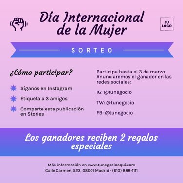 Diseños del Día de la Mujer con plantillas editables