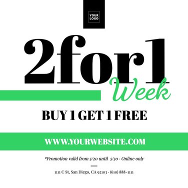 Editable 2 for 1 Offers Templates