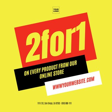 Editable 2 for 1 Offers Templates
