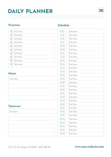 Daily Planners to Customize Online