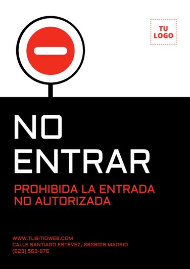 Carteles de Prohibido entrar para editar online e imprimir