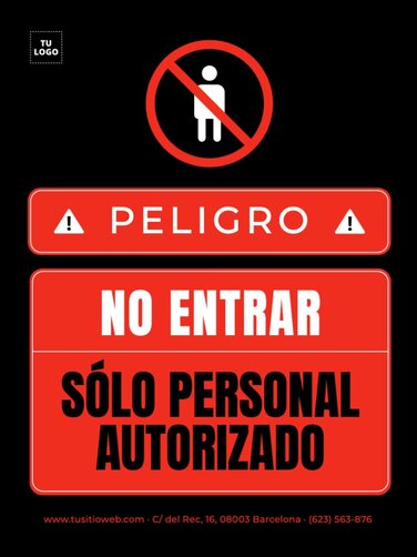 Carteles de Prohibido entrar para editar online e imprimir