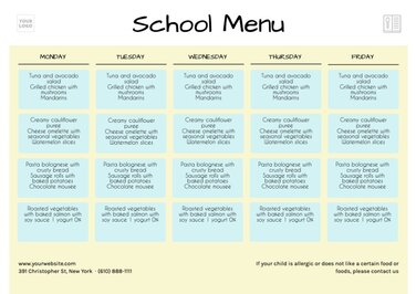 Create free School Menus online