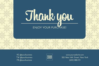 Customizable 'Thank You for Your Purchase' Signs
