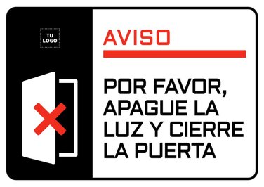 Carteles para editar online de Cierre la puerta