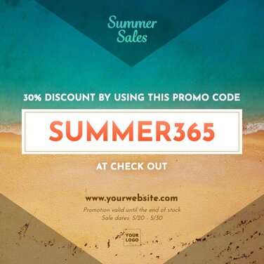 Designs online para divulgar promoções de verão