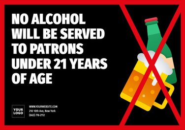 Editable Posters: The Sale of Alcoholic Drinks to Minors is Prohibited