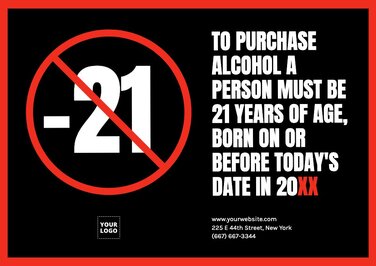 Editable Posters: The Sale of Alcoholic Drinks to Minors is Prohibited