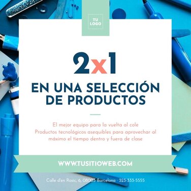 Diseños para Ofertas 2x1 editables