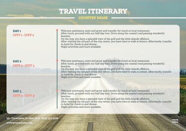 Kostenlose Vorlagen für Reisepläne zum Bearbeiten und Ausdrucken