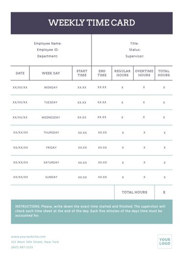Online editable timesheet templates