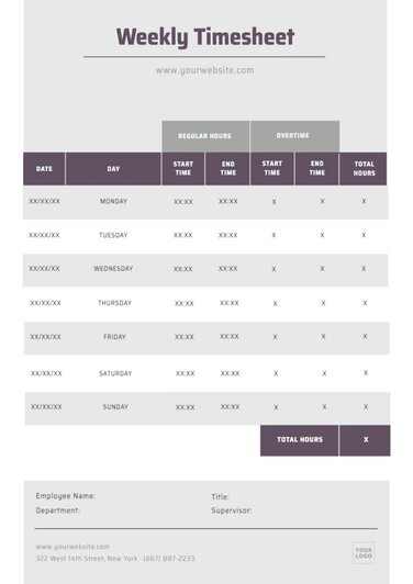 Online editable timesheet templates