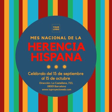Plantillas de Herencia Hispana Personalizables Gratis