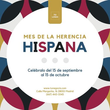 Plantillas de Herencia Hispana Personalizables Gratis