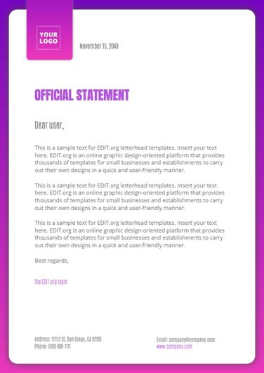 Customizable Corporate Letterhead Templates