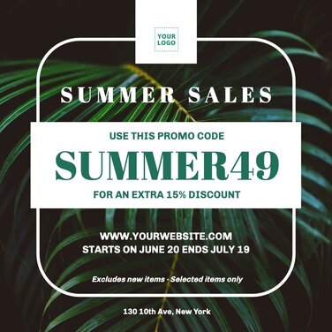Online Summer Sale Template Designs